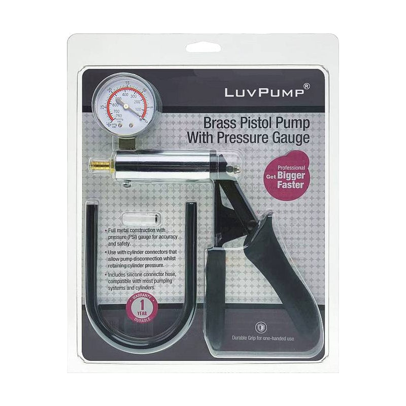 Brass Pistol Pump with Gauge and Hose – Adult World